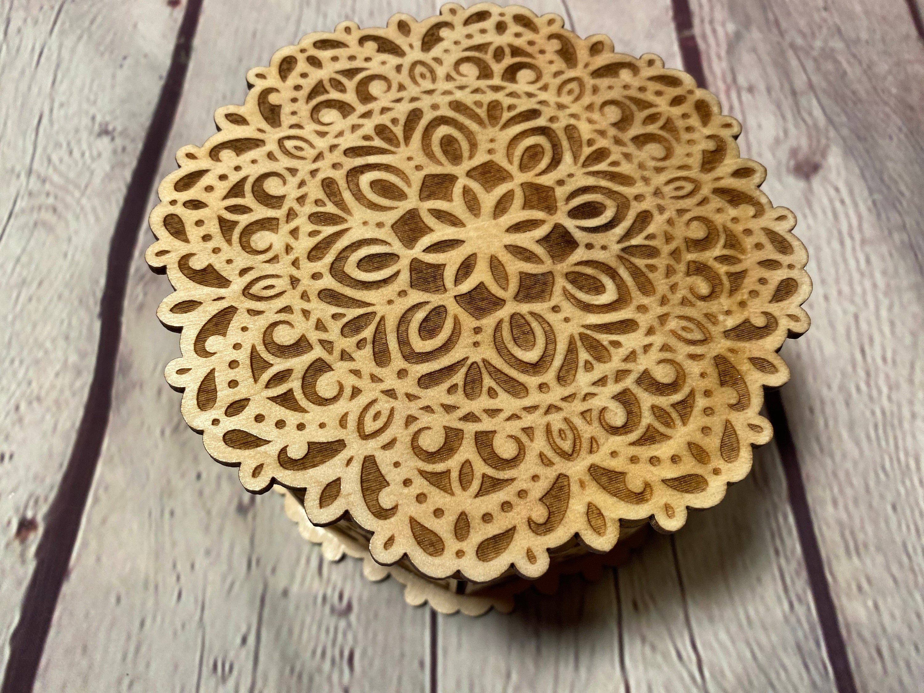 Laser Cut Wooden 8 Sided Box With Lid Trinket Box Jewelry Box Laser ...