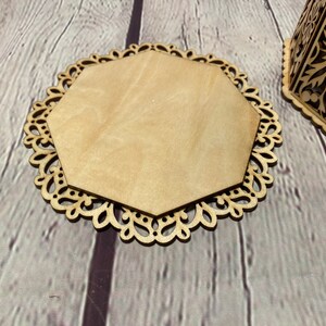 Laser Cut Wooden 8 Sided Box With Lid Trinket Box Jewelry Box Cut Out ...