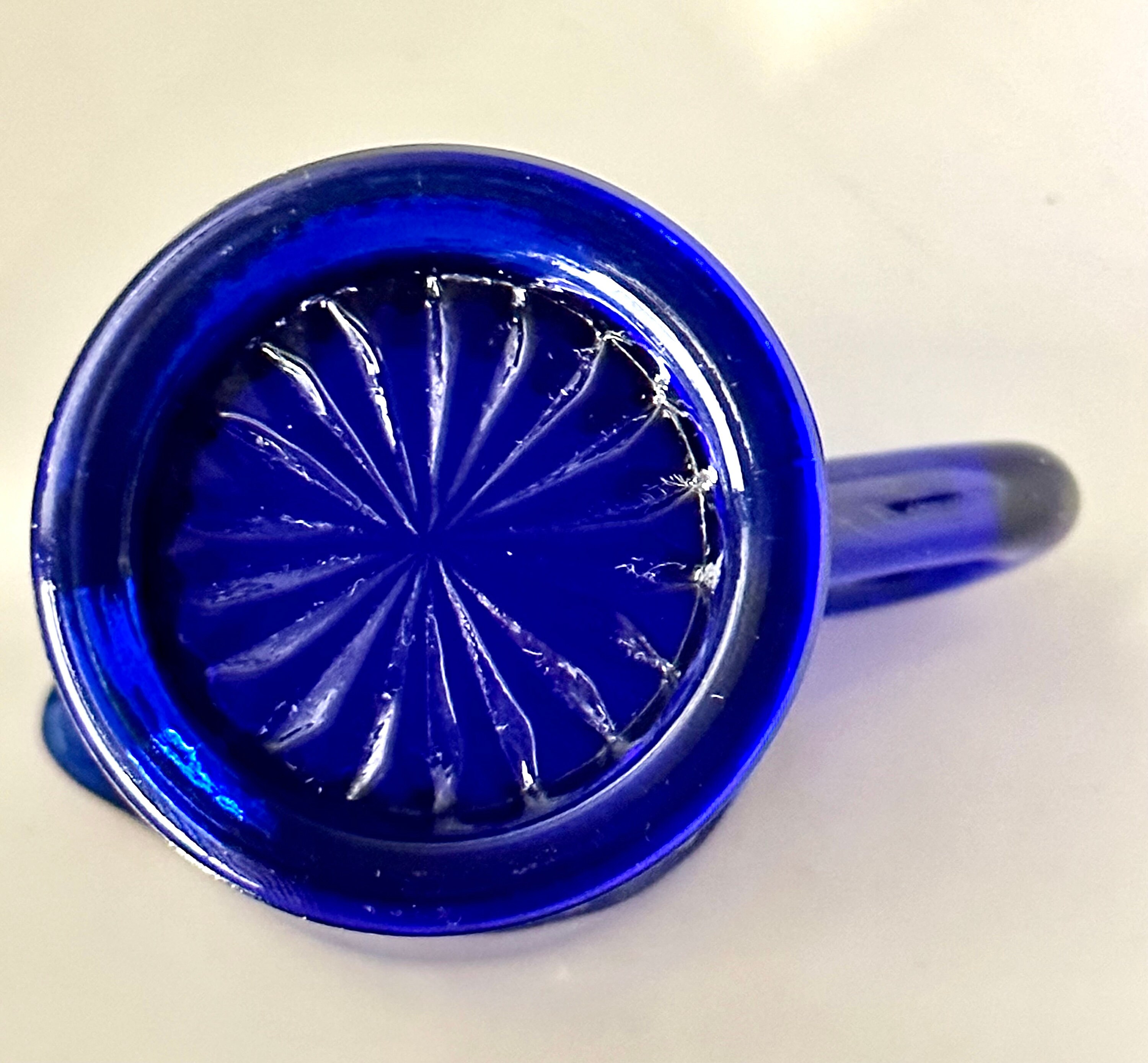 Vintage Summit Art Glass Cobalt Blue Miniature Pitcher/toothpick Holder ...