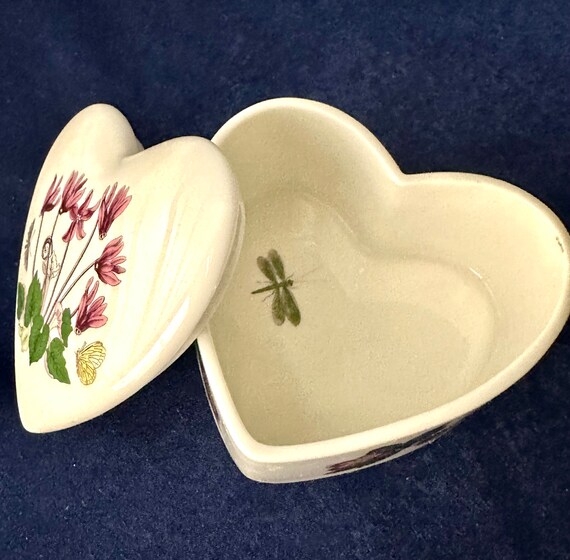 Portmeirion Botanic Garden heart shaped trinket box - Gem
