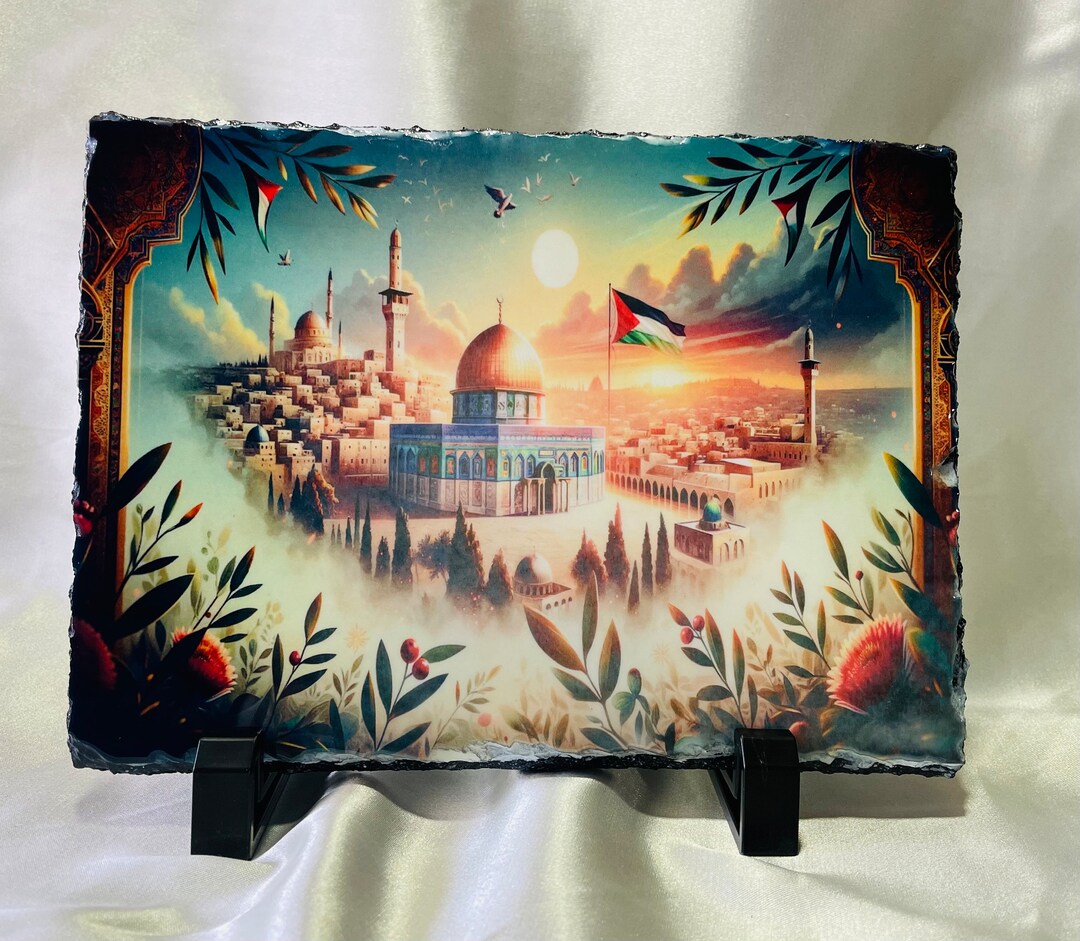 Al Aqsa Rock Slate Frame, Solidarity, Dome of the Rock, Masjid ...
