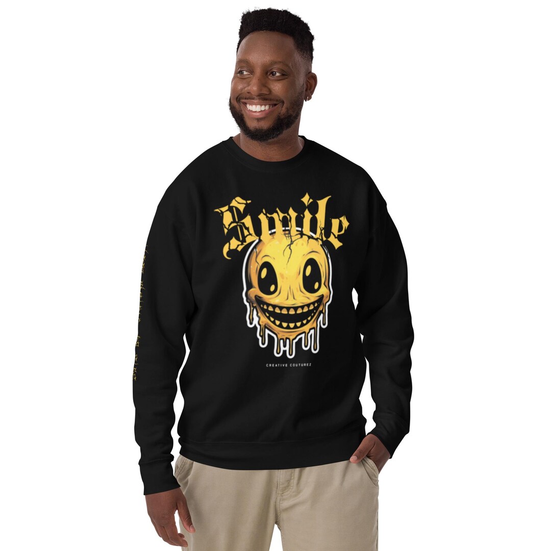 Smile Sweatshirt, Creepy & Edgy Horror Design, Bold Streetwear ...