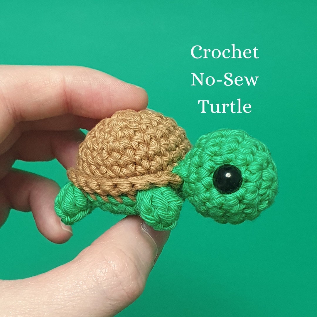 No-sew Turtle Crochet Pattern. No Sew Amigurumi Turtle. Mini Crochet Animal. Turtle Crochet ...