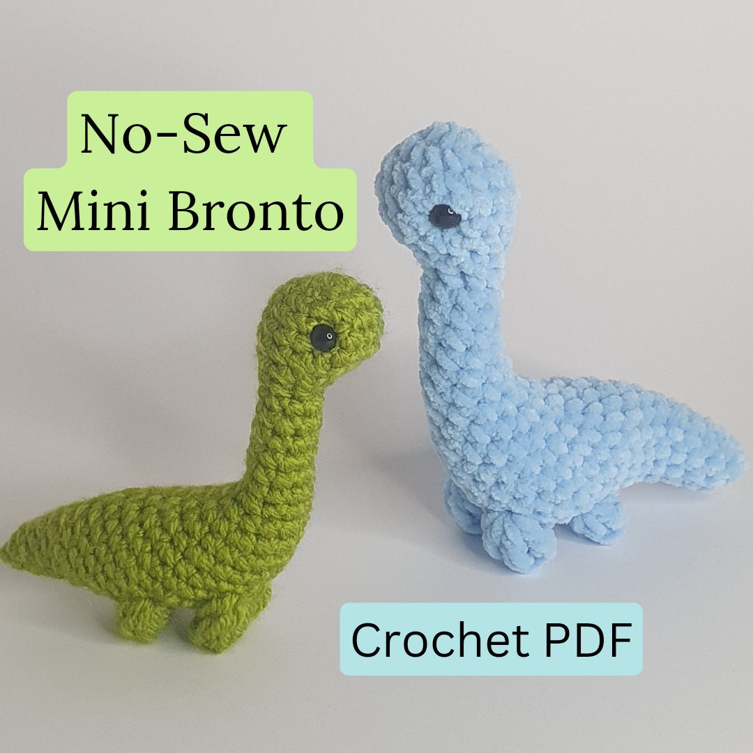 No-sew Mini Bronto Pattern. Easy Brontosaurus Amigurumi PDF - Etsy