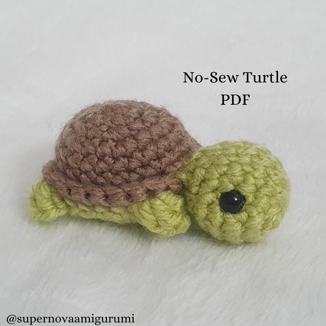 No-sew Turtle Crochet Pattern. Easy Plushie Amigurumi Turtle. Mini Crochet Animal. No Sew ...