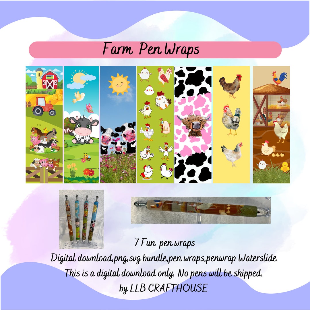 Fun Farm Pen Wraps, Digital Download SVG,PNG - Etsy
