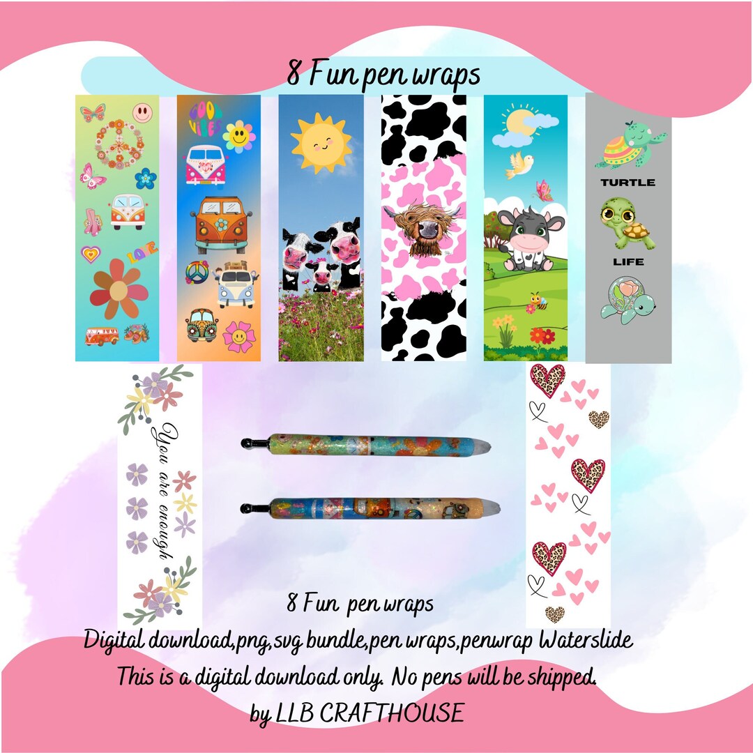 Pen Wraps Bundle, VW Pen Wraps, Cow Pen Wraps, Inspirational Pen Wraps, Digital Instant Download ...