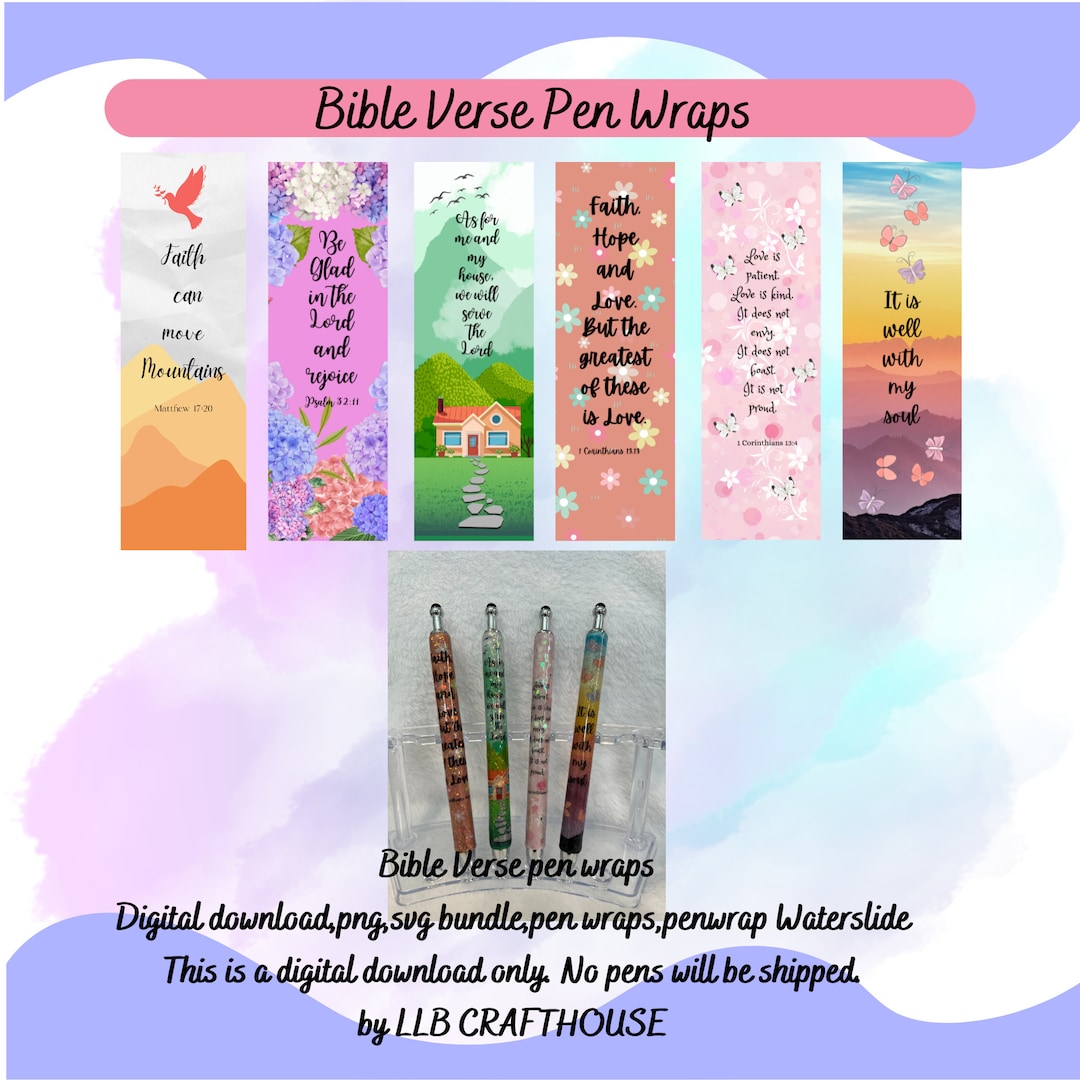 Bible Verse Pen Wrap, Faith Inspired Digital Download, PNG,SVG - Etsy