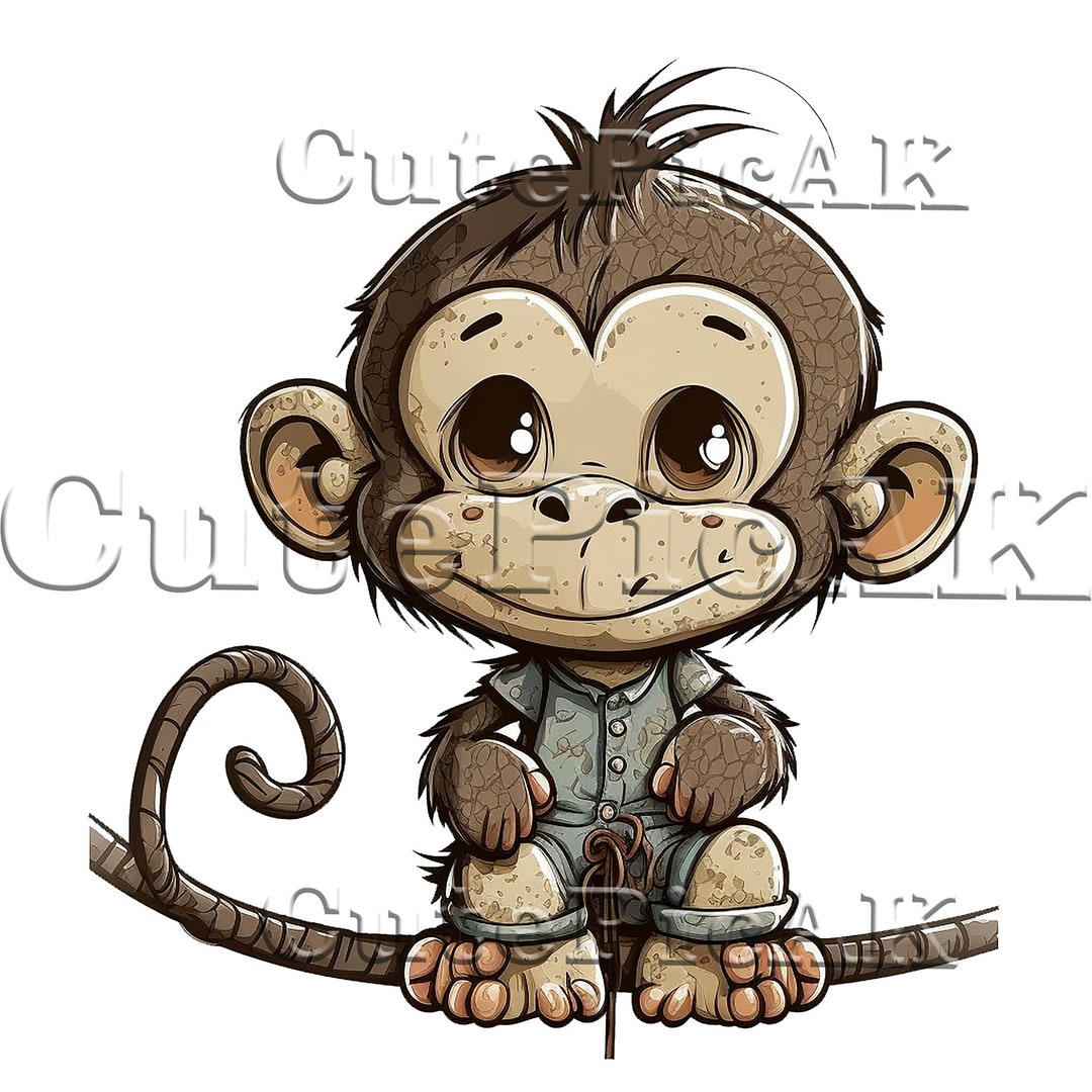Good Deal. Cute Baby Monkey Format JPG, PNG, STL!!! - Etsy