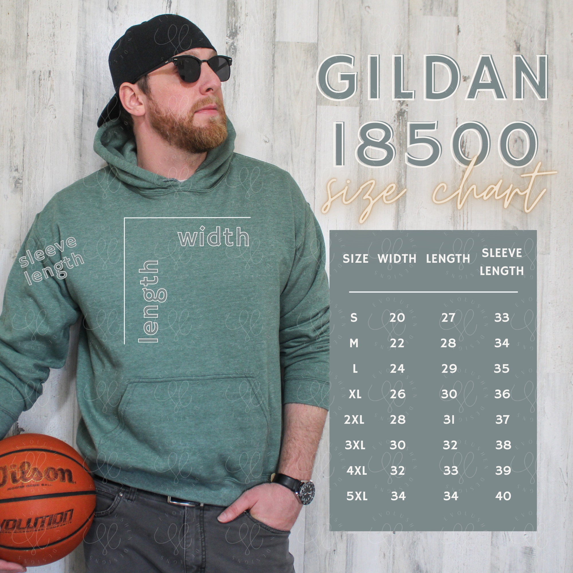 Gildan 18500 Size Chart Size Chart Whole Shop Bundle Gildan - Etsy