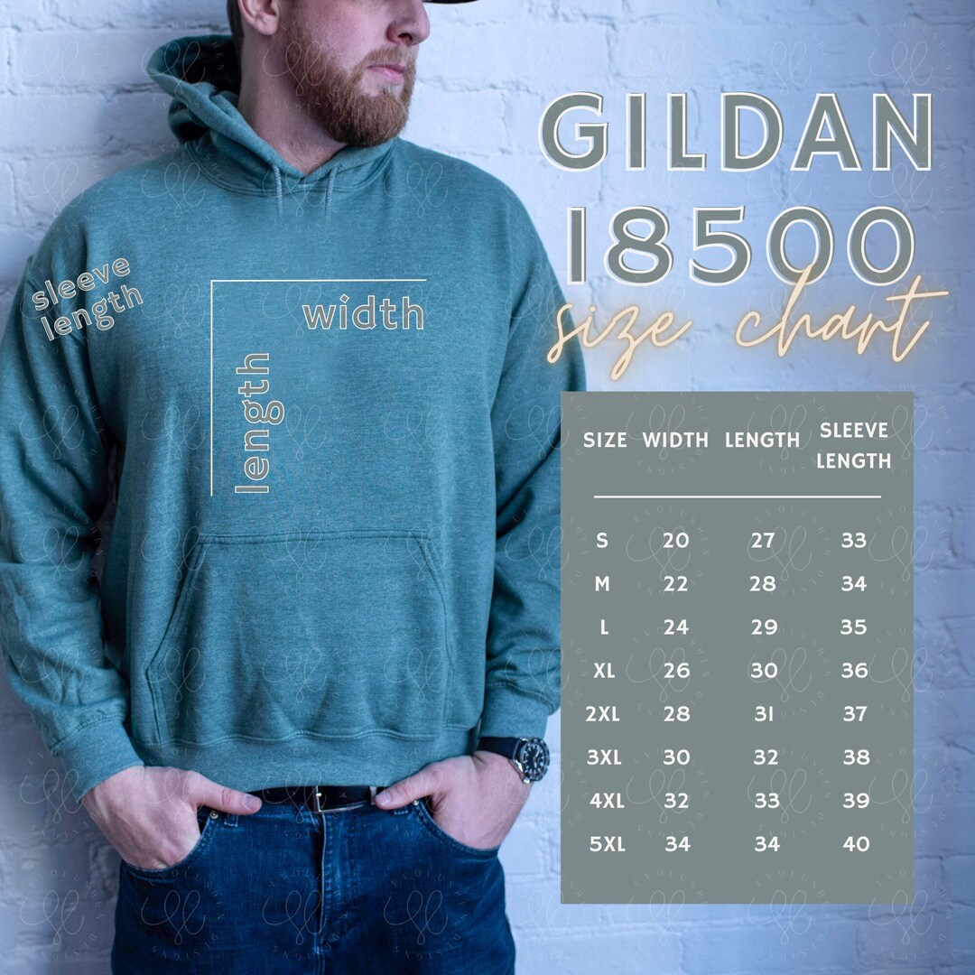 Gildan 18500 Size Chart Size Chart Whole Shop Bundle Gildan - Etsy