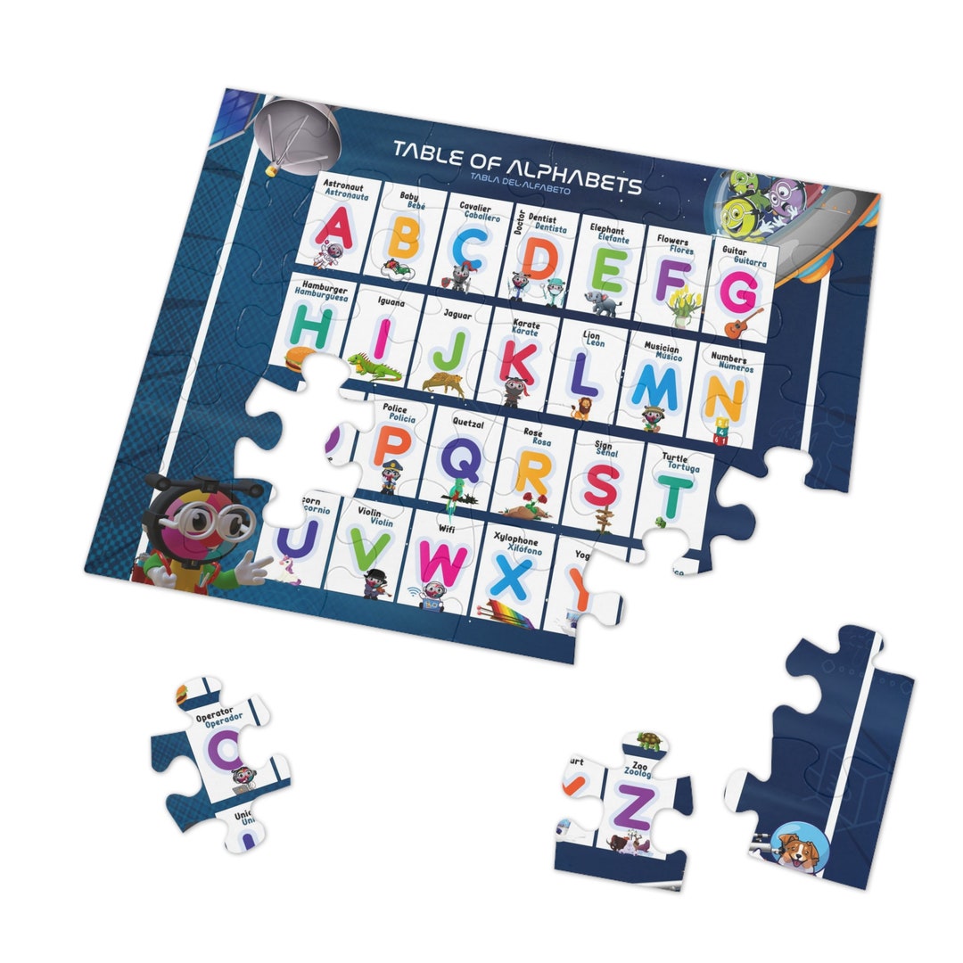 Puzzle With the Table of Alphabets With Bilingual Words Along the ...