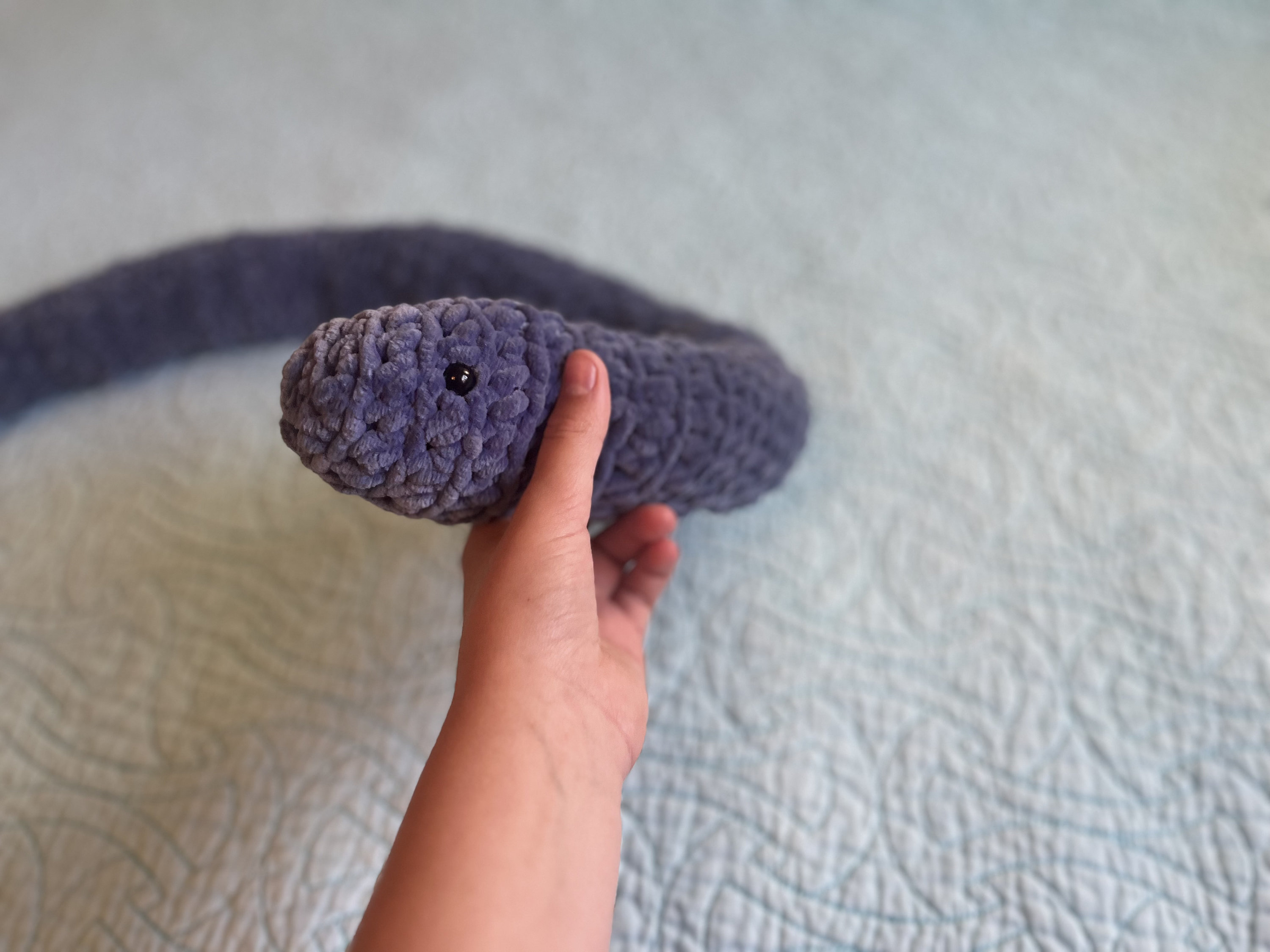 Long Blue Crochet Snake Handmade Snake Amigrumi - Etsy