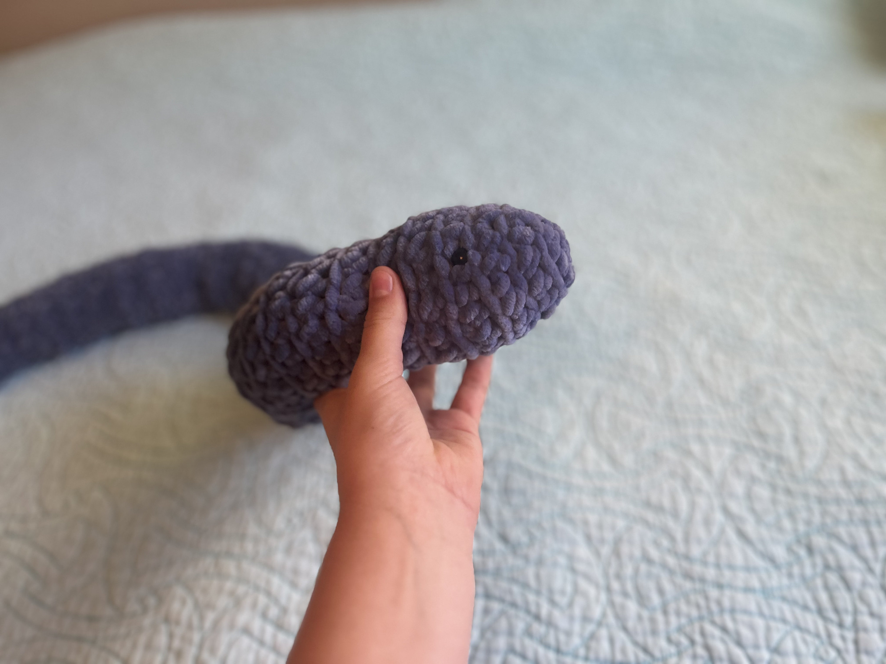 Long Blue Crochet Snake Handmade Snake Amigrumi - Etsy