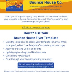 Bounce House Flyer Template - Editable Canva Design for Party Rentals ...