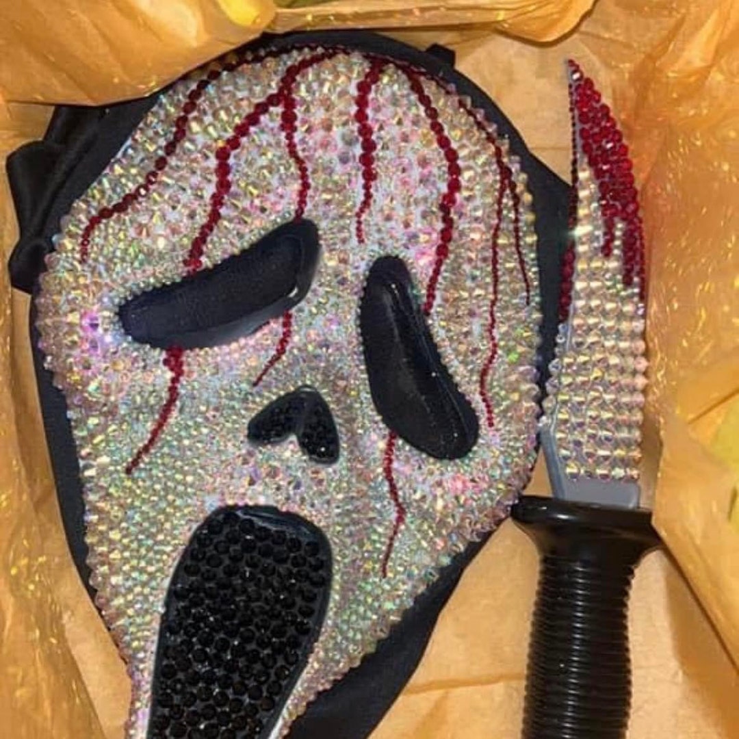 Bedazzled Scream Mask Halloween Mask - Etsy