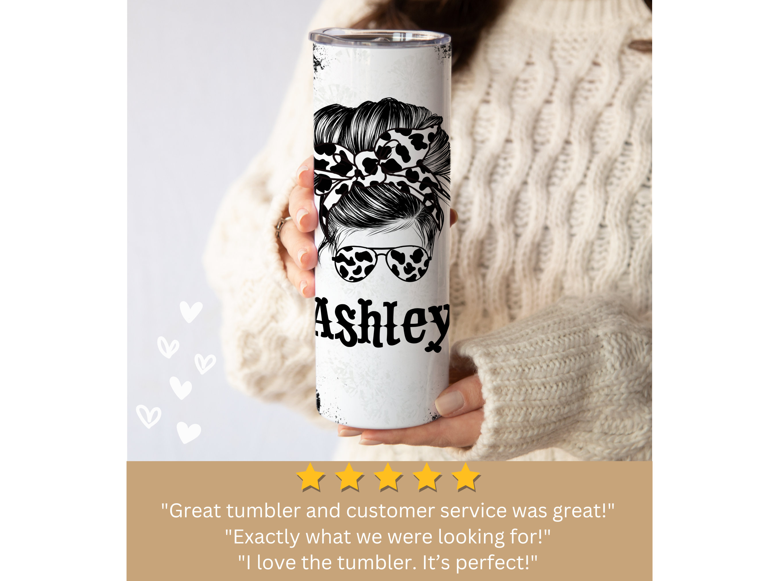 Personalized Cow Print Tumbler for Mom for Mother's Day Gift - Cowhide ...