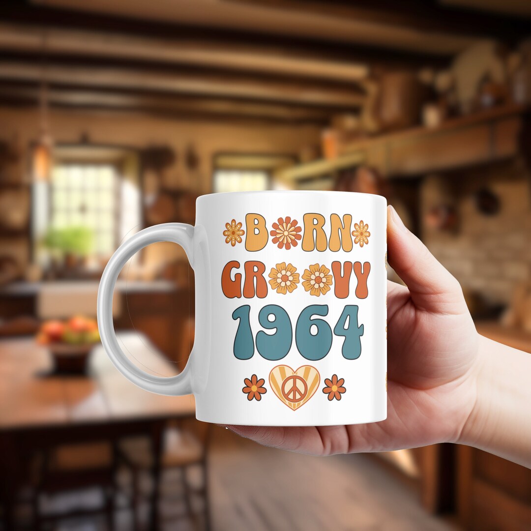 60th Birthday Groovy Floral Mug Gift for 1964 Birthday Babies - Etsy