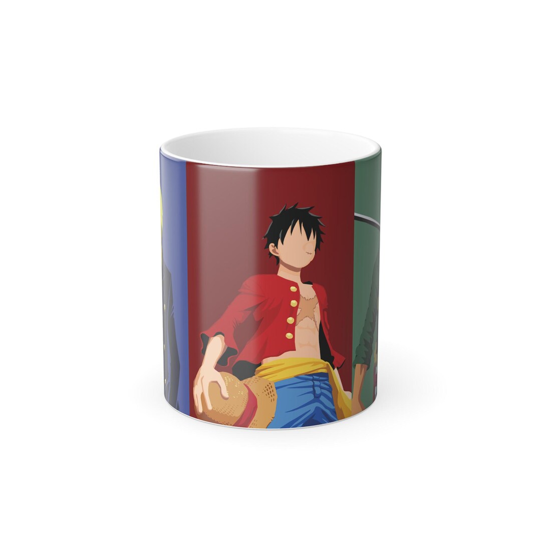 Anime One Piece Luffy Zoro Sanji Morphing Mug, Color Changing Heat ...