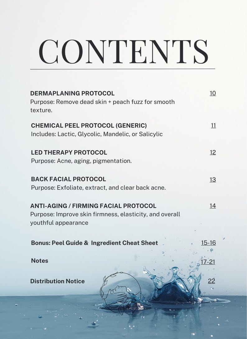 Esthetician Facial Protocol Guide | Skincare Training (digital Download ...