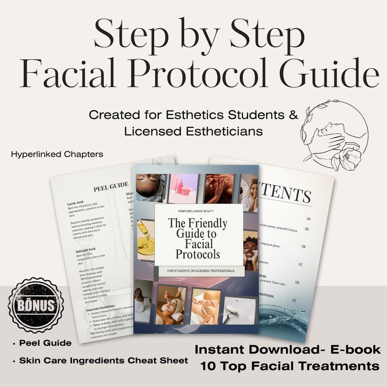 Esthetician Facial Protocol Guide | Skincare Training (digital Download ...