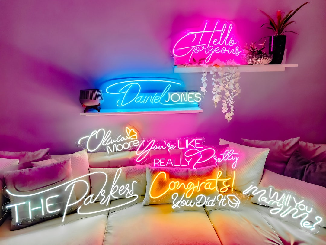 Custom Neon Sign, Personalized LED Name Sign, Wedding Decor - Etsy
