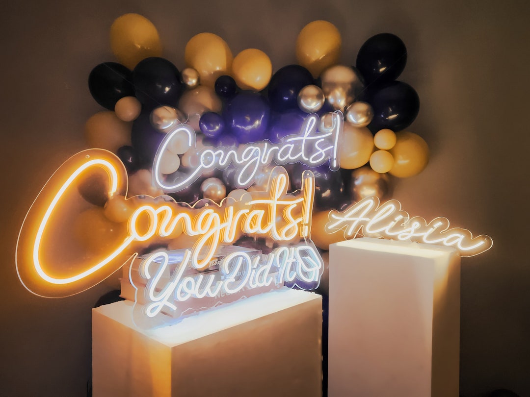 Graduation Party Neon Sign, Custom Graduation Cap Decor, Graduation ...