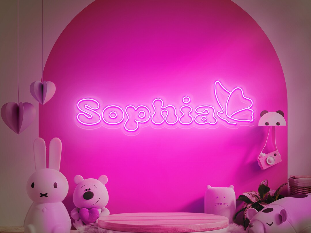 Custom Name Neon Sign, Boho Baby Shower Sign, Nursery Decor, Cute Baby ...