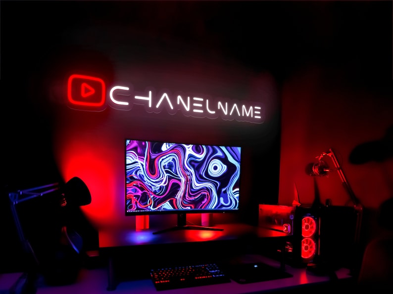 Custom Social Media Id Neon Sign Streamer Subscribe Neon - Etsy