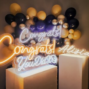 Prom Neon Sign Custom, Graduation Favors, Photo Booth Backdrop Decor ...