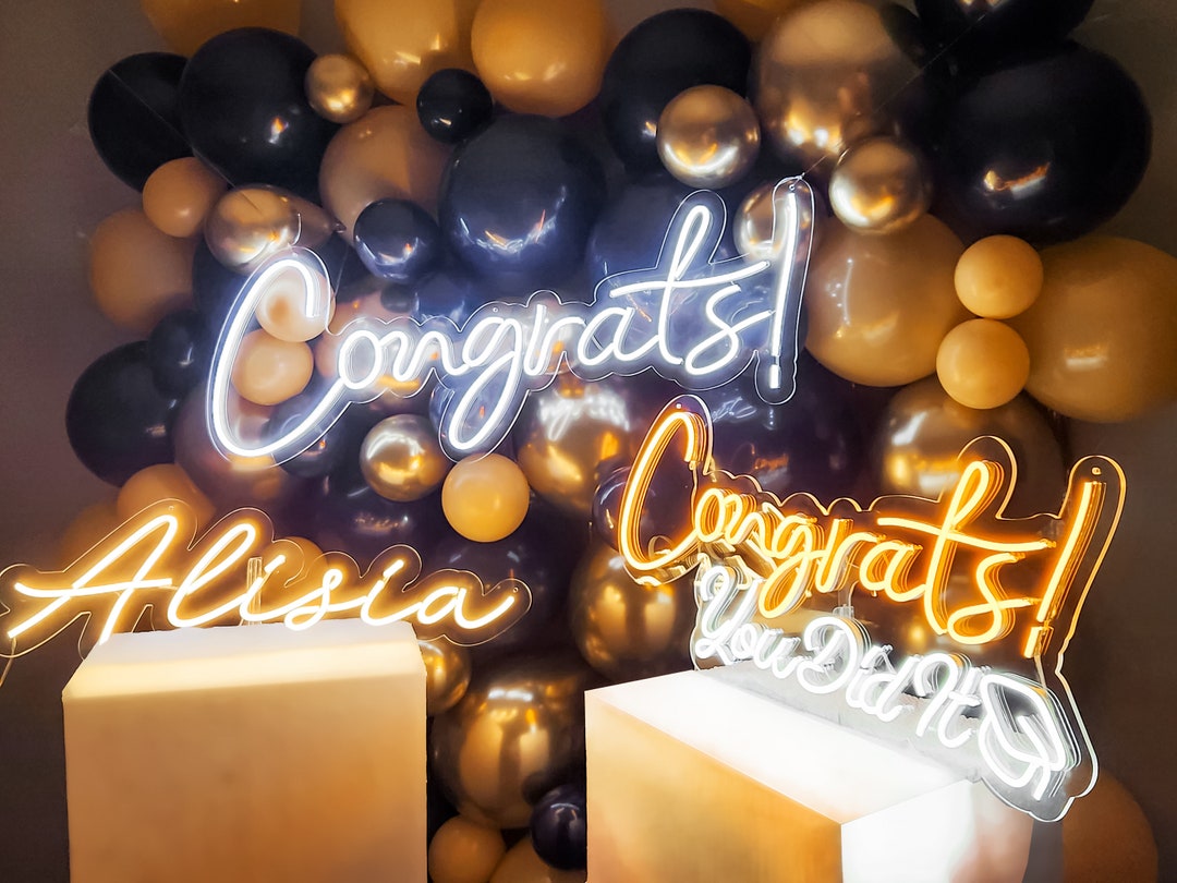 Prom Neon Sign Custom, Graduation Favors, Photo Booth Backdrop Decor ...