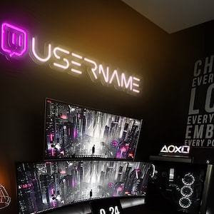 Gamer Neon Sign Custom, Game Room Decor, Personalized Gamer Tag Sign ...