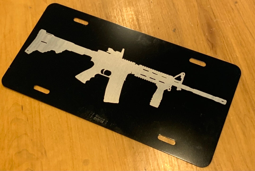Weapon of War - Black Aluminum Engraved Vanity Plate - Etsy