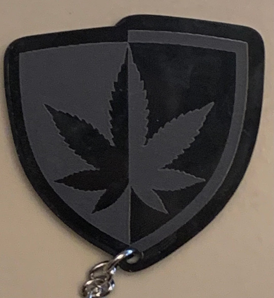 Weed Badge - Black Acrylic Keychain - Etsy