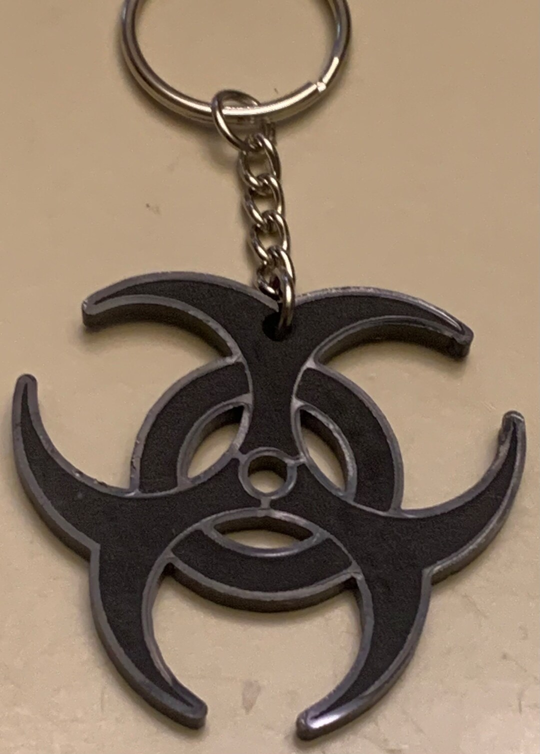 Biohazard Symbol - Black Acrylic Keychain - Etsy