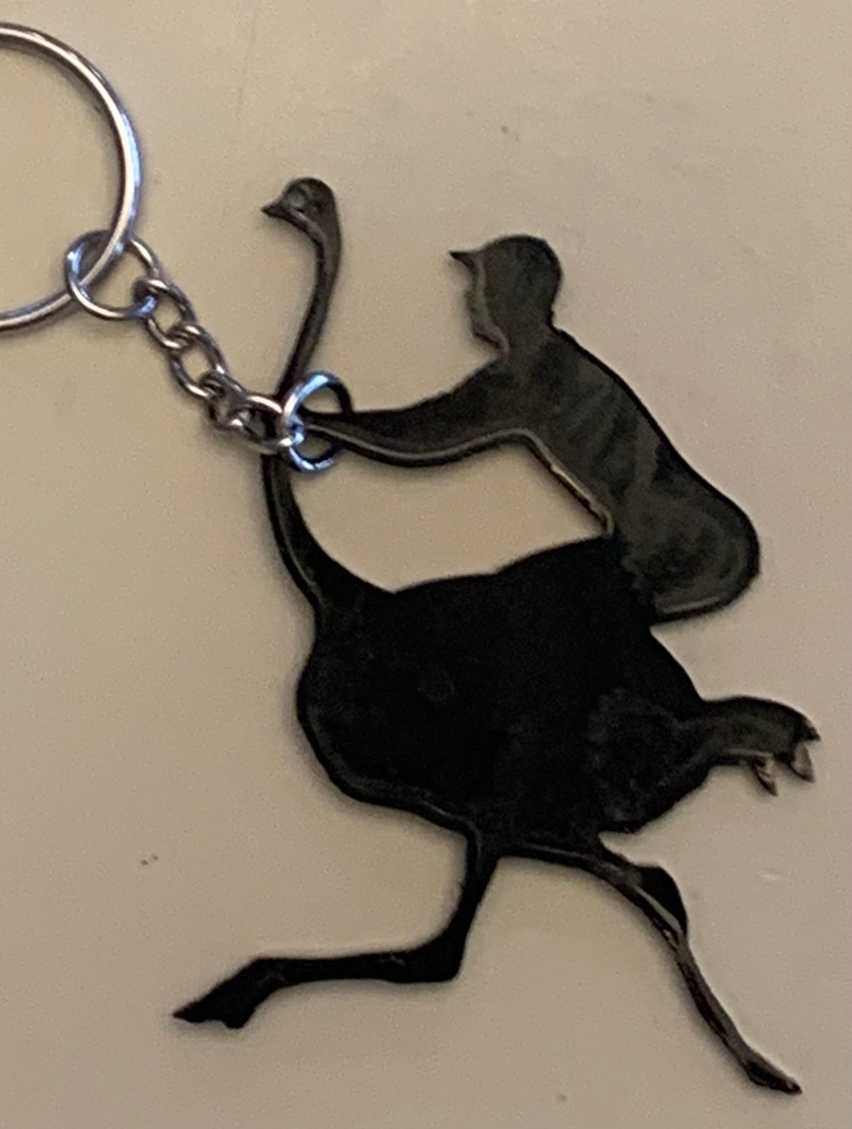 Man Rides Ostrich Black Acrylic Keychain - Etsy