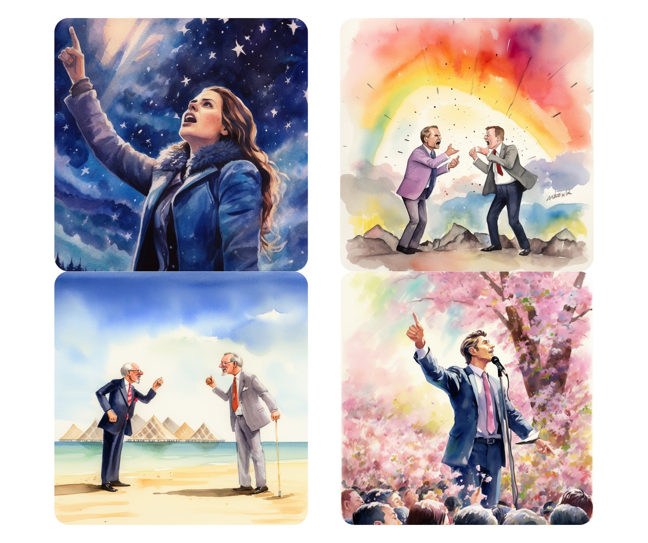 Politician and Debate Themed Artwork, Election Artwork, Watercolor Png ...