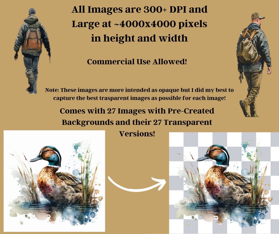 Duck Hunting Artwork 27 Unique Pngs in Opaque and - Etsy