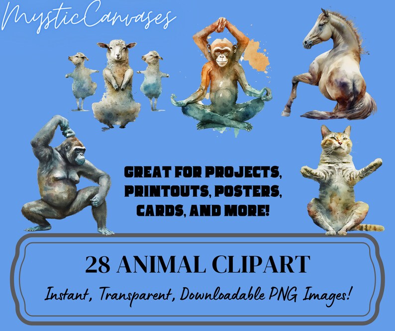 28 Animal Yoga Clipart - Animals Doing Yoga PNG Art - High Quality High ...