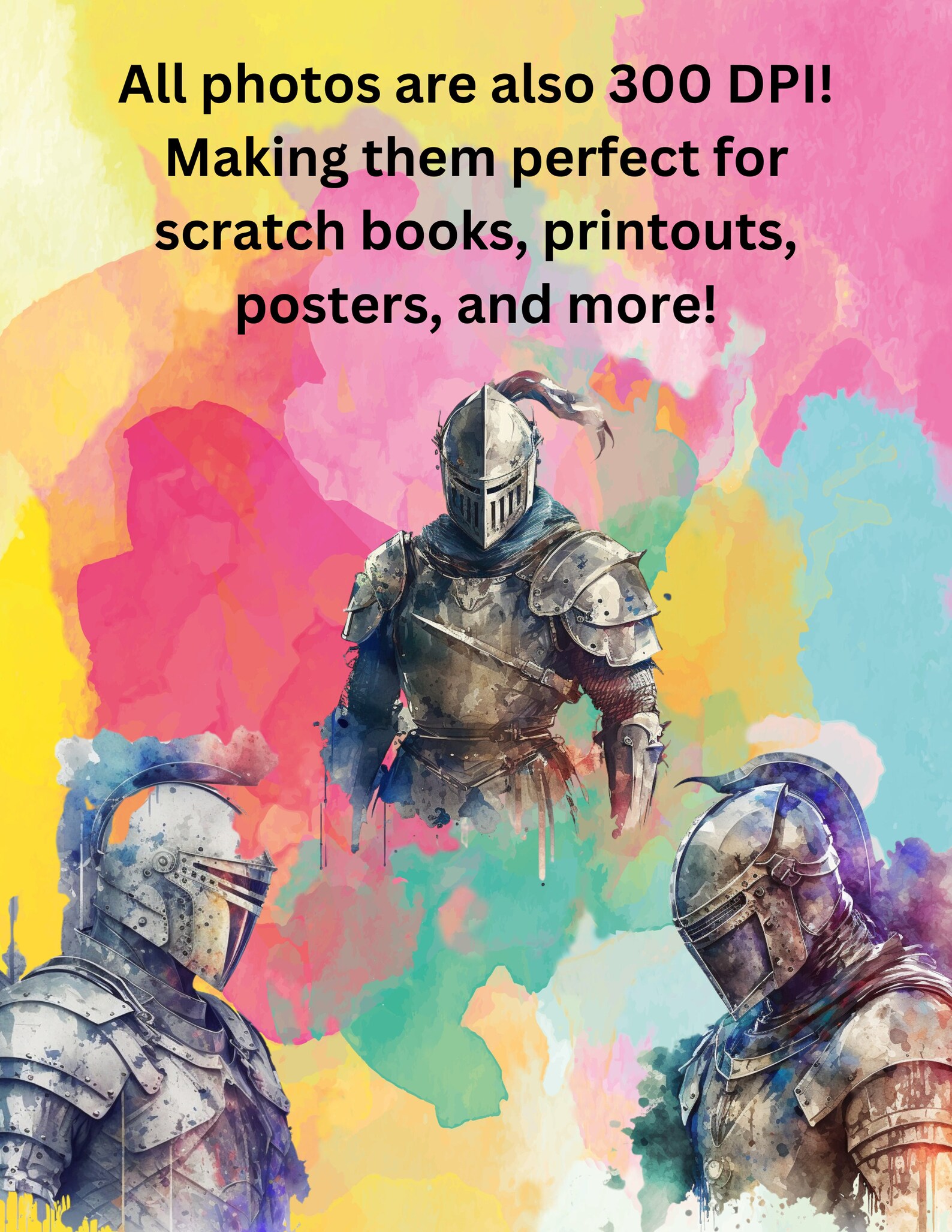 20 Medieval Watercolor Art, Knight Art, 300 DPI PNG Photos, High ...