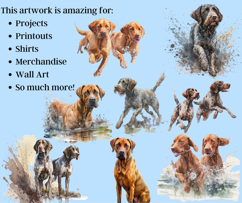 34 Hunting Dog Pngs High Quality Watercolor Instant Download German ...