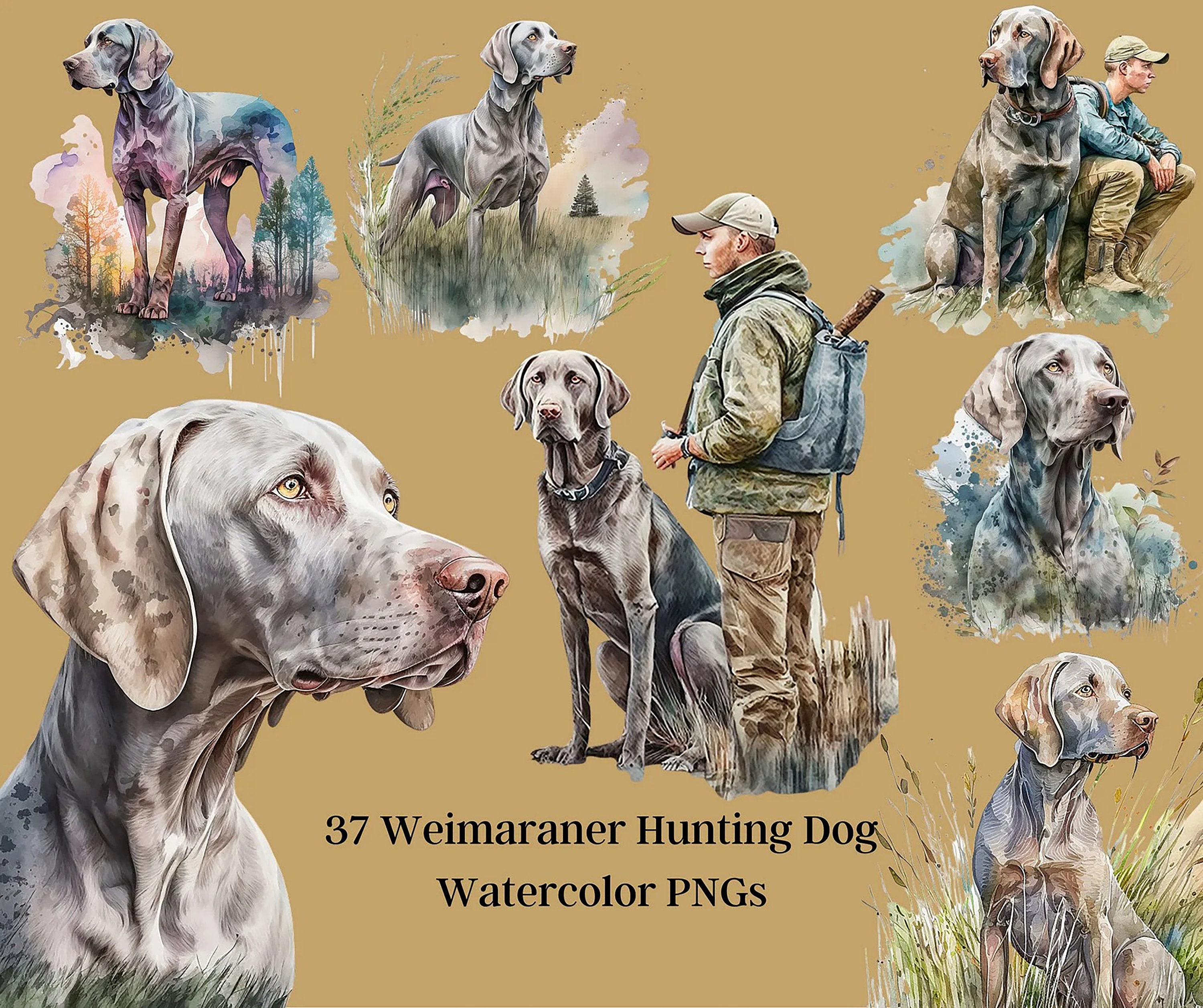 Hunting Dogs Megabundle 200 Unique Images in Transparent and Opaque ...
