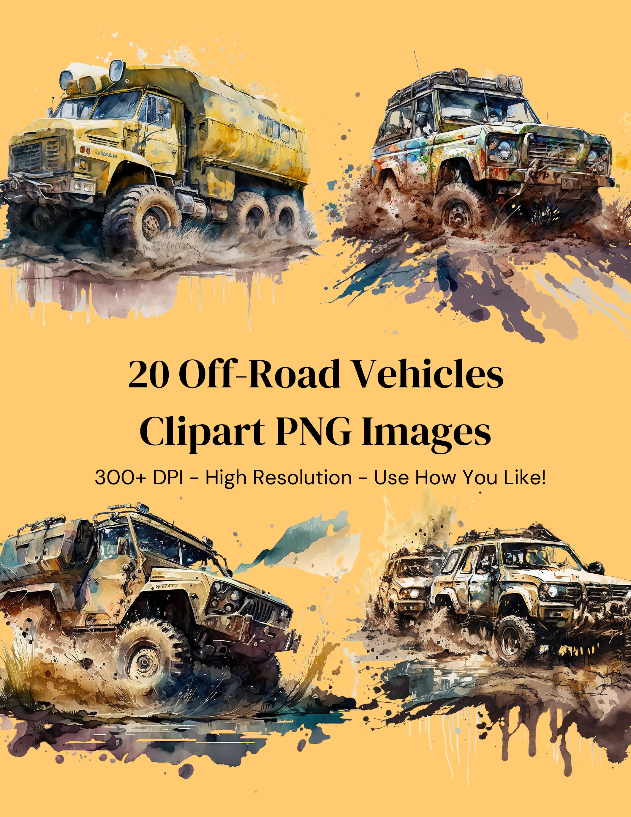 20 Off-road Vehicles PNG Art - Muddy Cars and Trucks - off Road ...