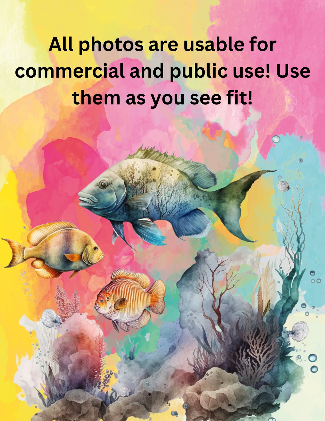 30 Fish Watercolor Clipart Images Fish Art Downloadable - Etsy