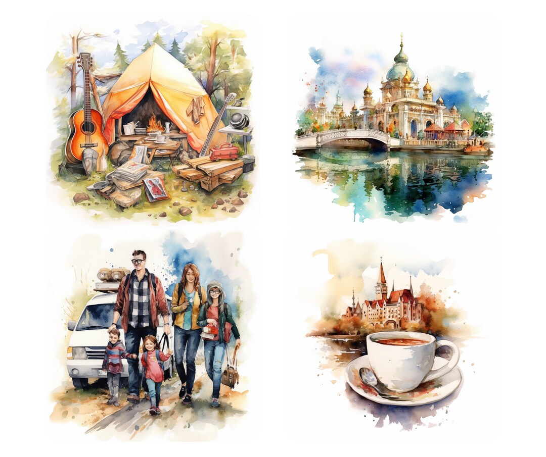 Family Vacation Art, Summer Family Clipart, Beach Family Clipart ...