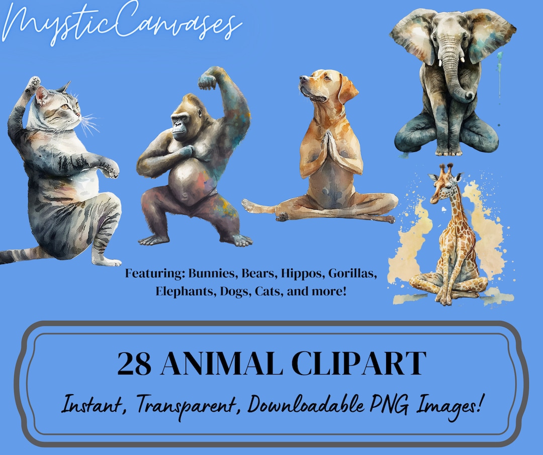 28 Animal Yoga Clipart - Animals Doing Yoga PNG Art - High Quality High ...