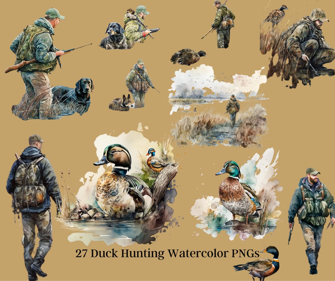 Duck Hunting Artwork 27 Unique Pngs in Opaque and - Etsy