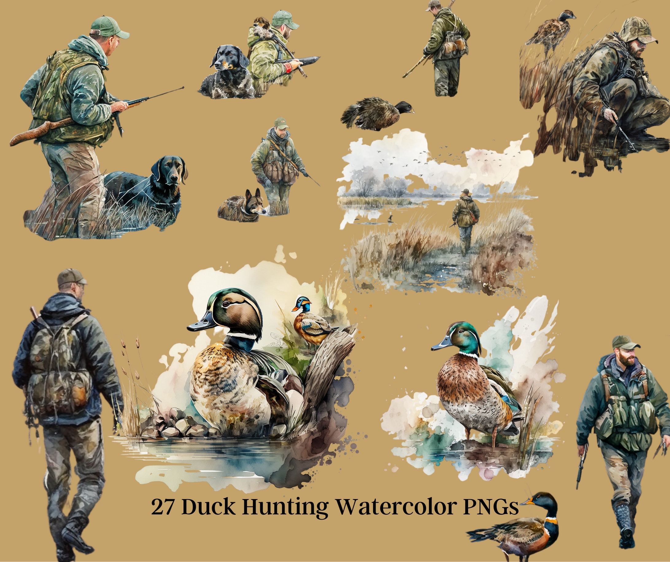 Duck Hunting Artwork 27 Unique Pngs in Opaque and - Etsy