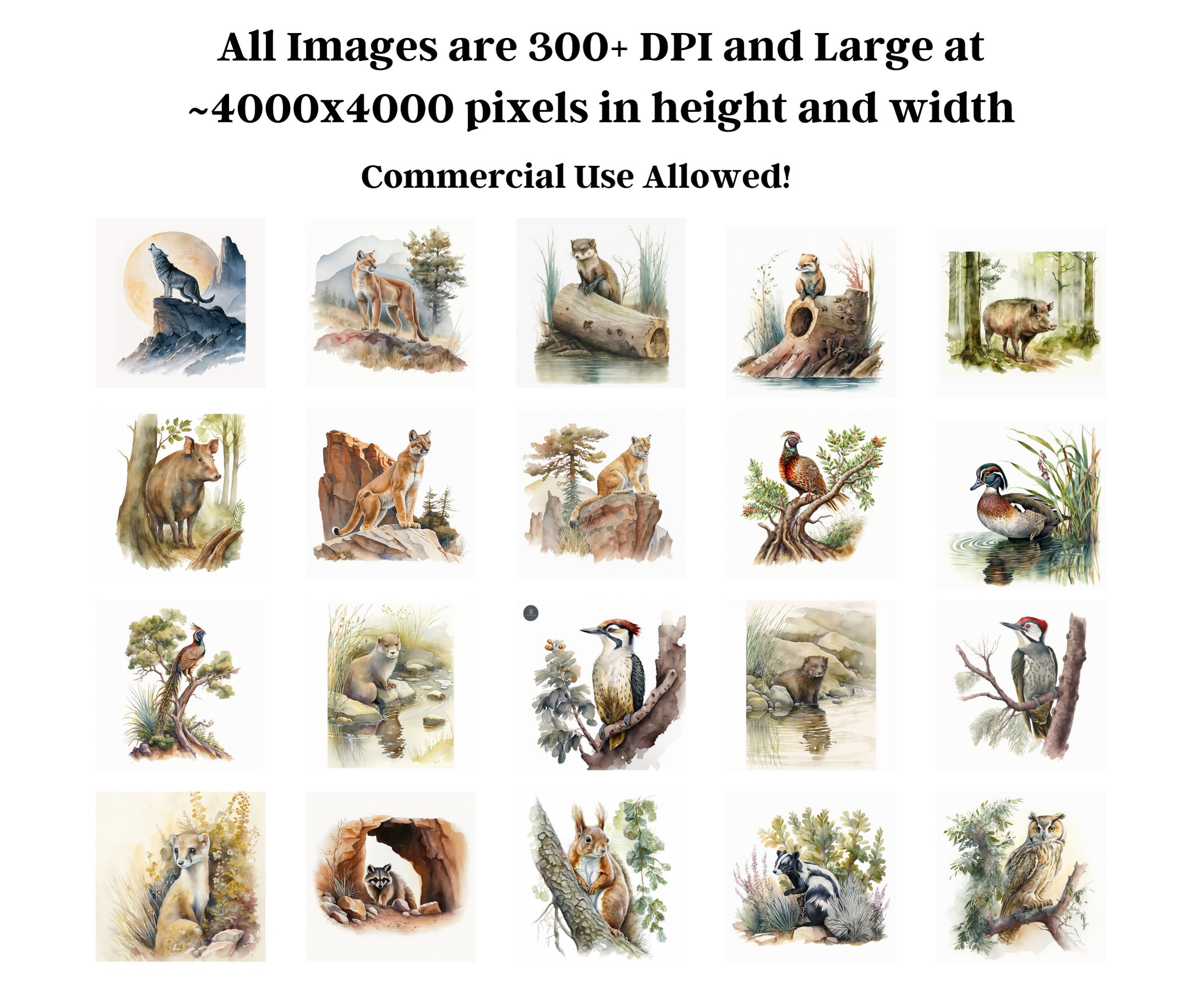 Forest Critters, Woodland Animals, Animal Art Bundle, Forest Art ...