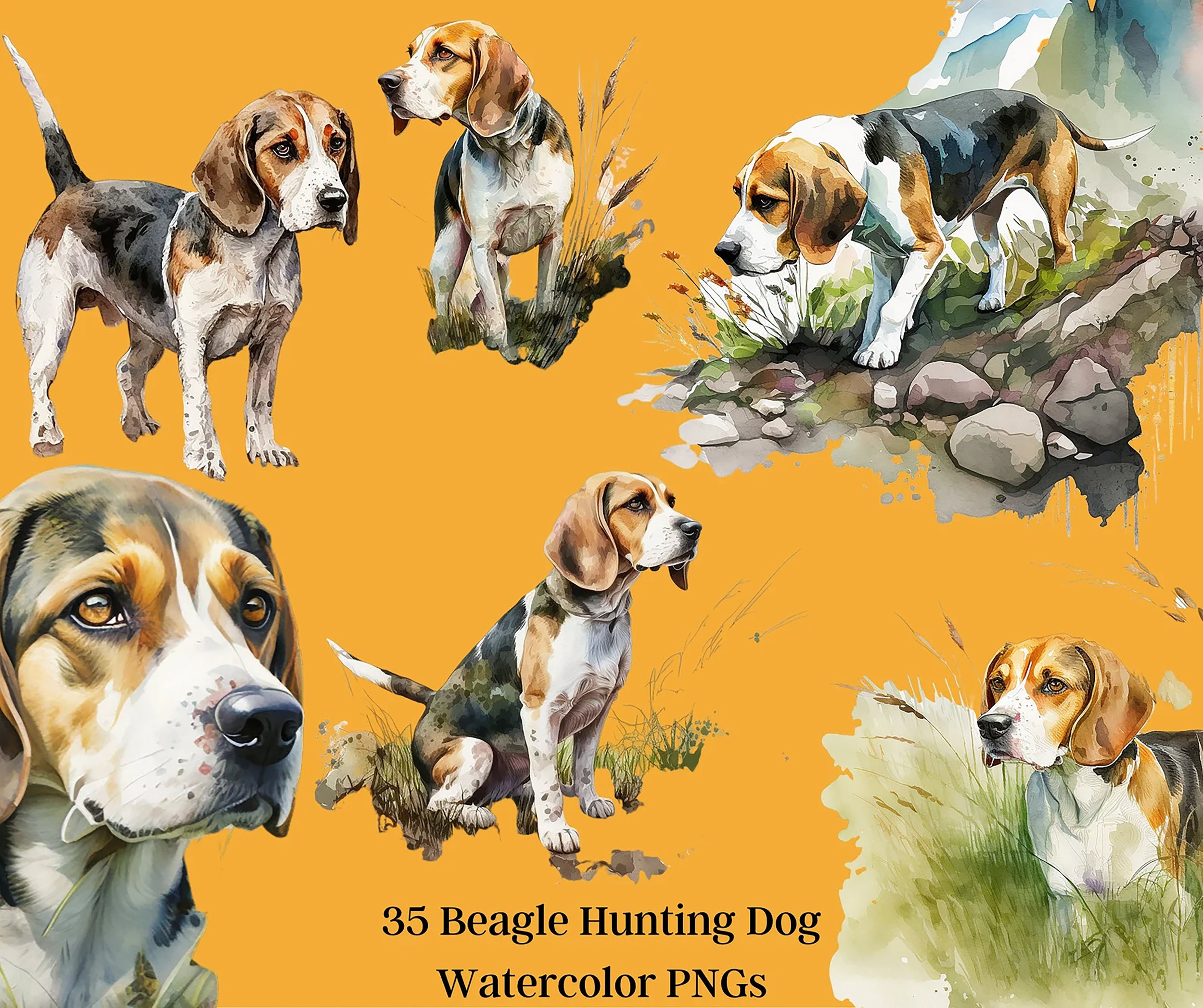 Hunting Dogs Megabundle 200 Unique Images in Transparent and Opaque ...